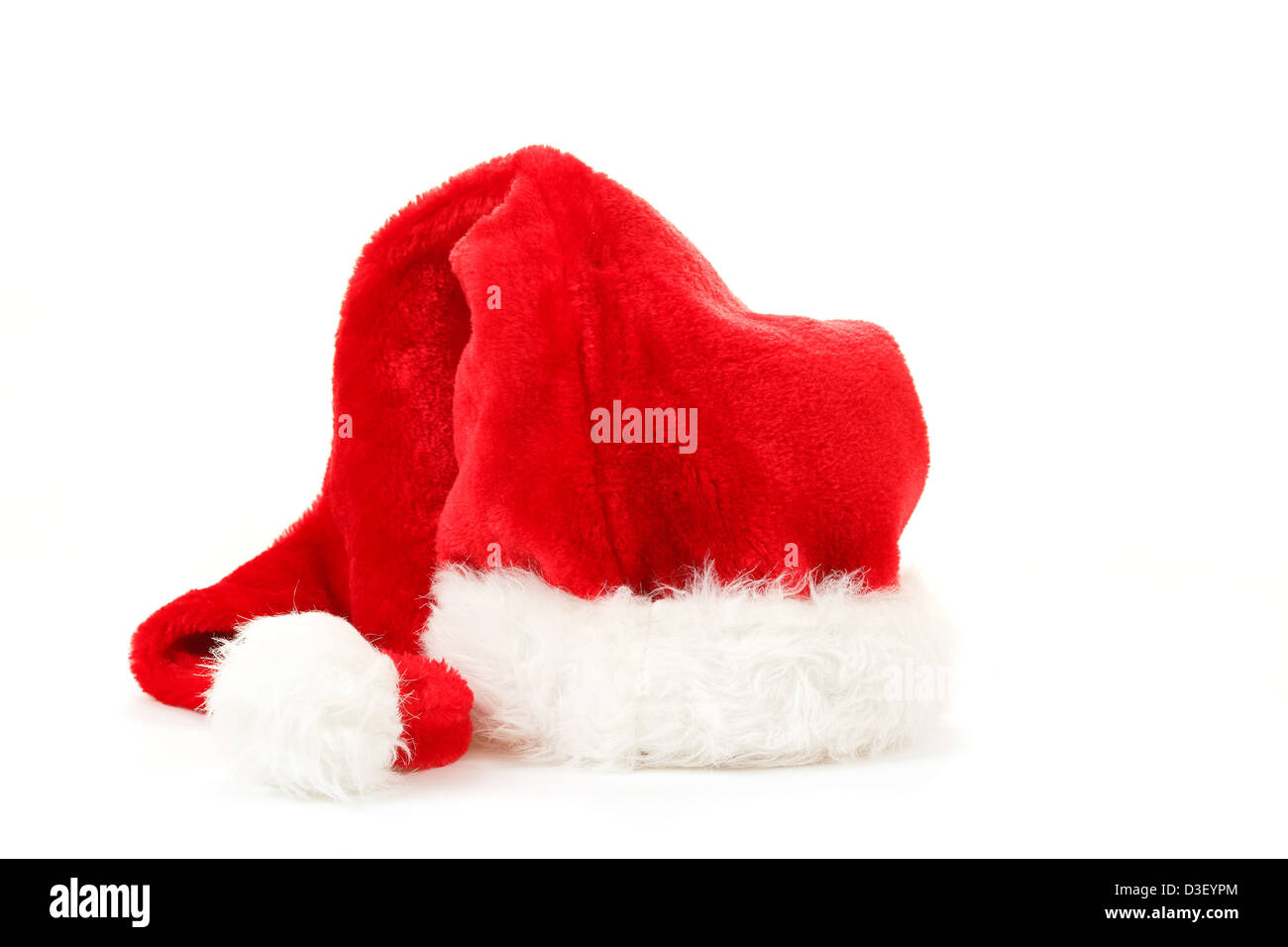 red santa hat isolated in white background Stock Photo - Alamy