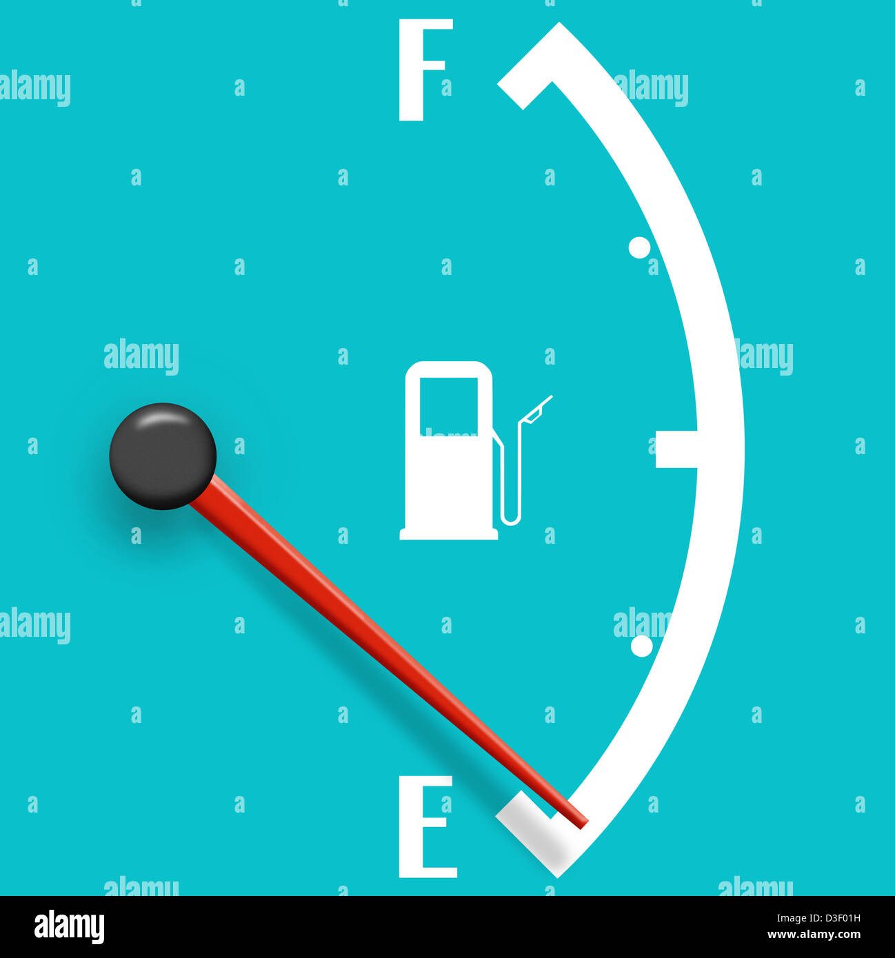 Low fuel sign isolated on a pale blue background Stock Photo - Alamy