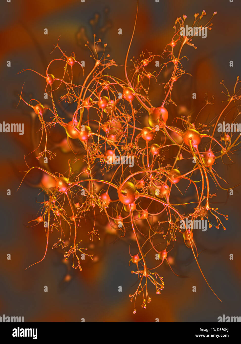 computer-generated illustration of a network of neurons Stock Photo - Alamy
