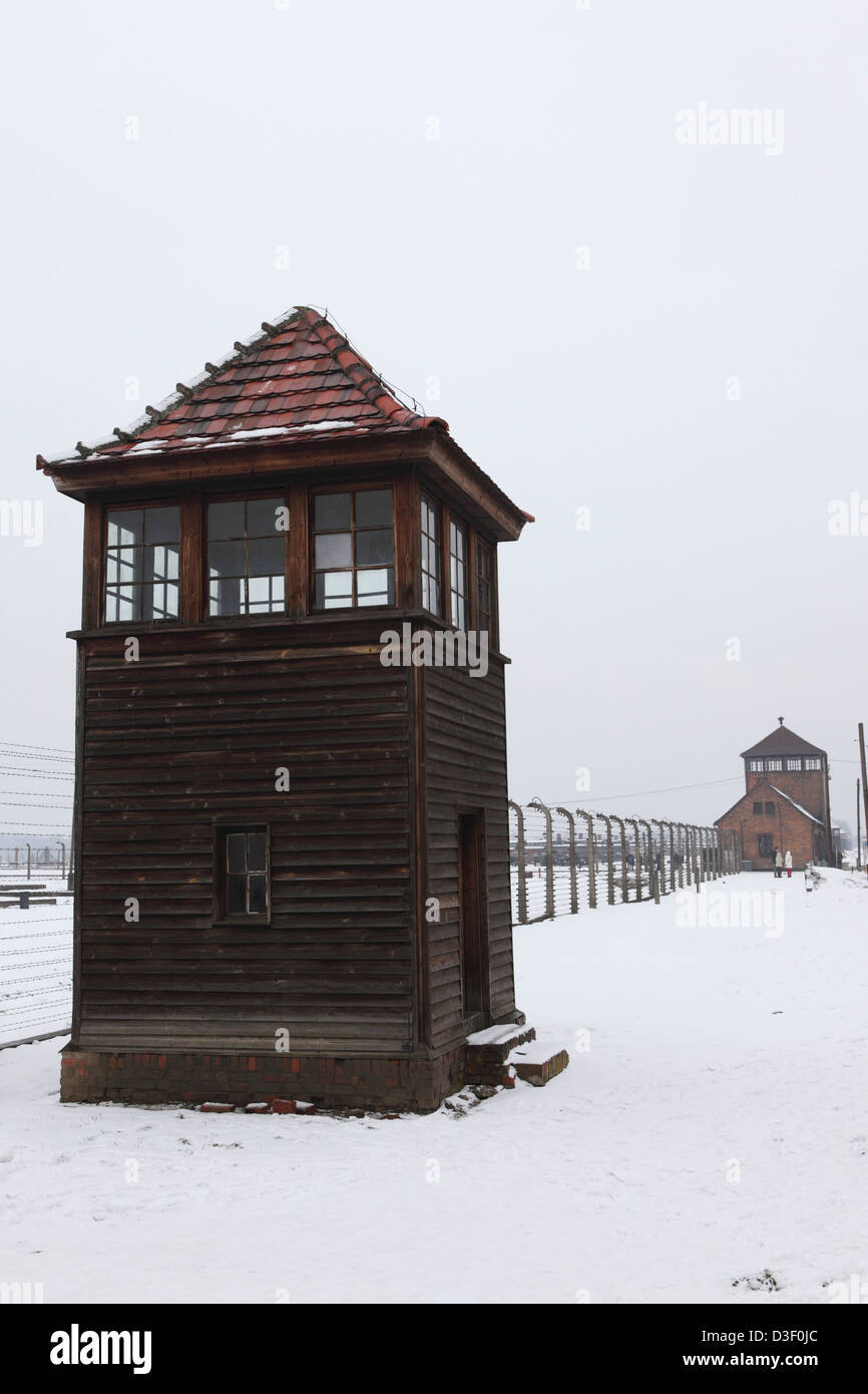 Guard tower outside of Birkenau (Auschwitz II) concentration camp, part ...