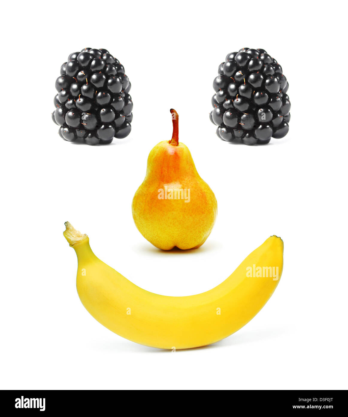 Fruits set as a smiling face Stock Photo - Alamy