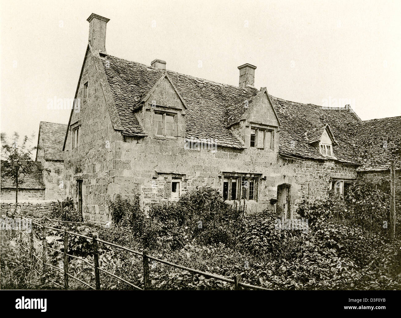A collotype plate entitled " Cottages at Weston Subedge, Glos." scanned ...