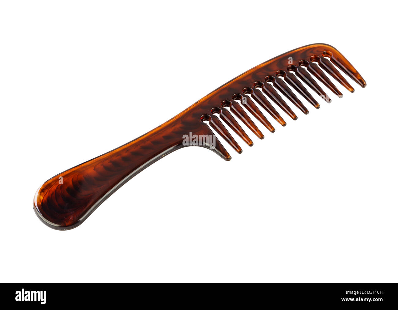 Brown plastic comb isolated on white background Stock Photo - Alamy