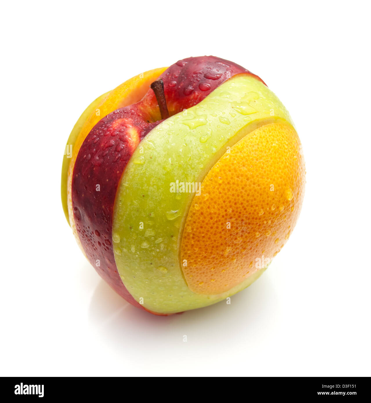 Slices of various fruits connected into one whole Stock Photo - Alamy