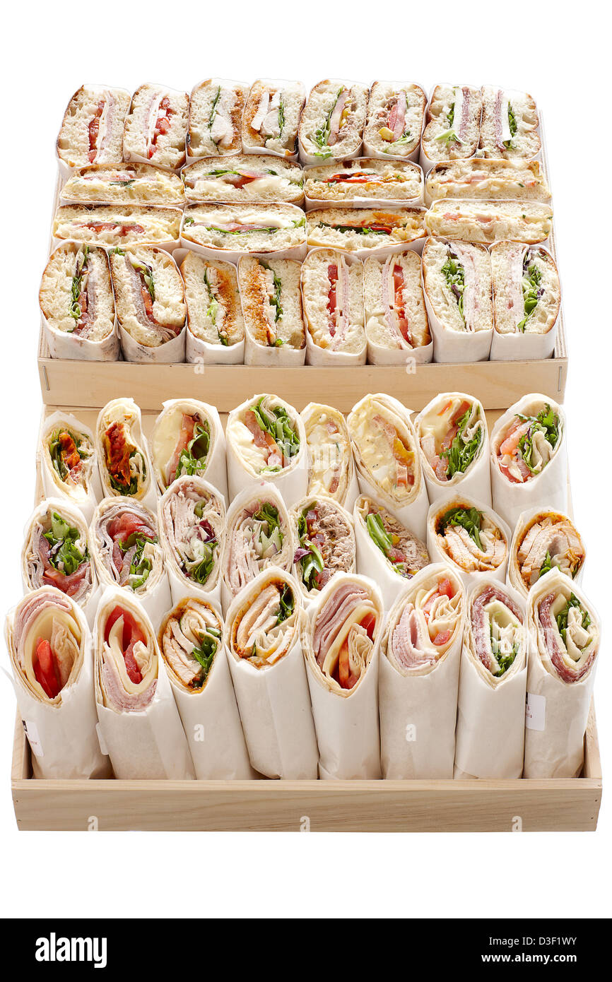 Large wrap and ciabatta sandwich selection boxes Stock Photo - Alamy