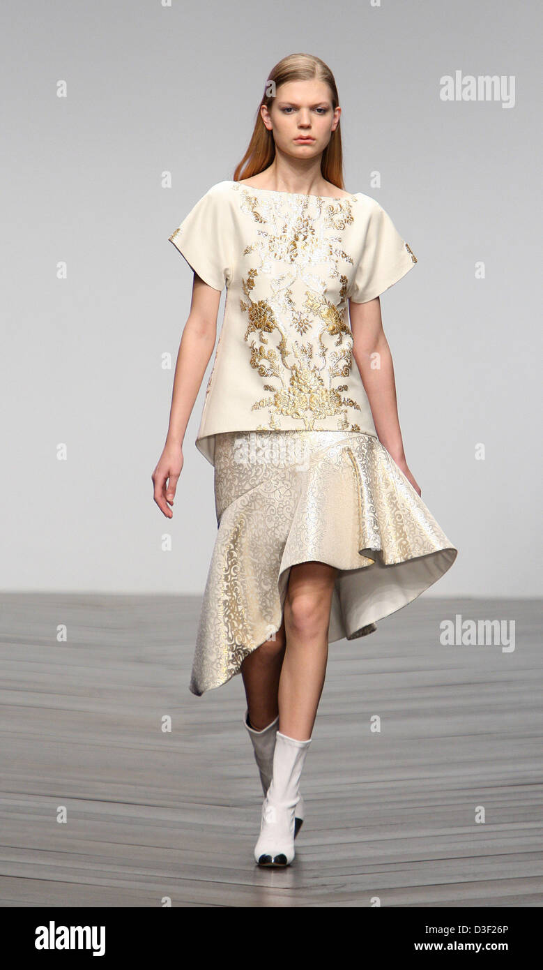 London, UK. 18th Feb, 2013. Osman A/W 2013/14 collection shown during ...