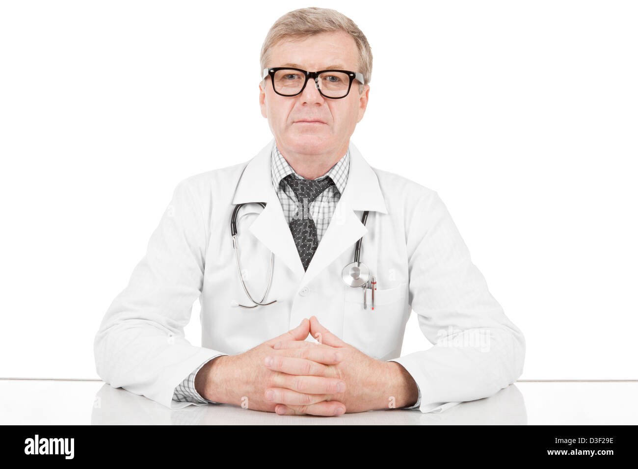 Medical doctor his hands above table Stock Photo - Alamy