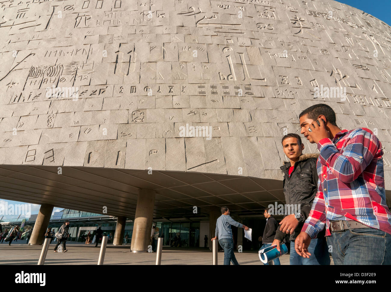 Young People outside Bibliotheca Alexandrina (Library of Alexandria ...