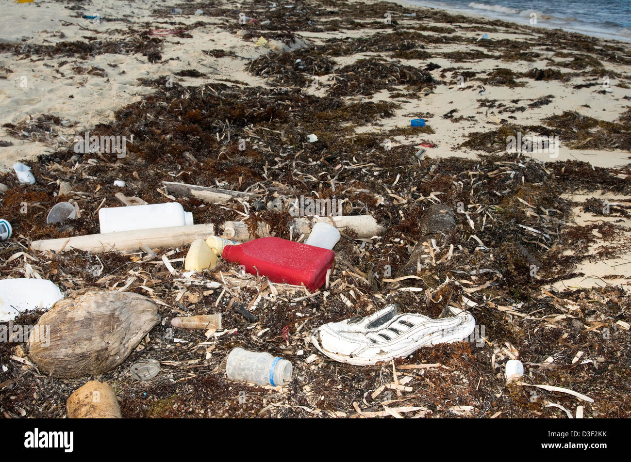 garbage on the beach, Cozumel, Mexico Stock Photo - Alamy
