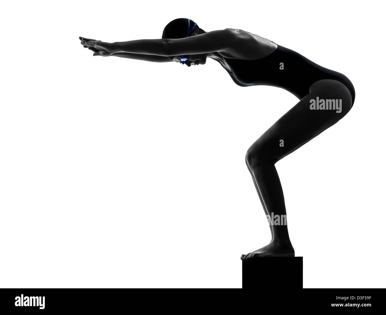 Swimmer Silhouette Block