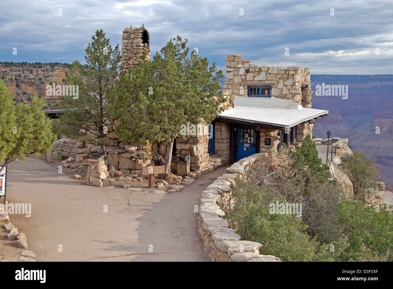 Lookout Studio at the Grand Canyon, designed by architect Mary Colter ...