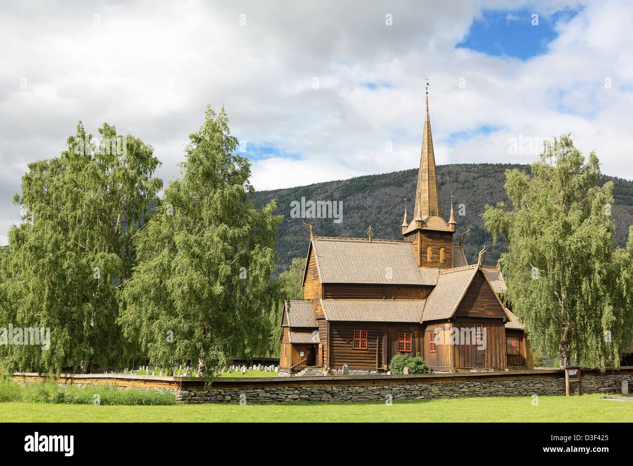 Ancient norwegian wood church Stock Photo - Alamy