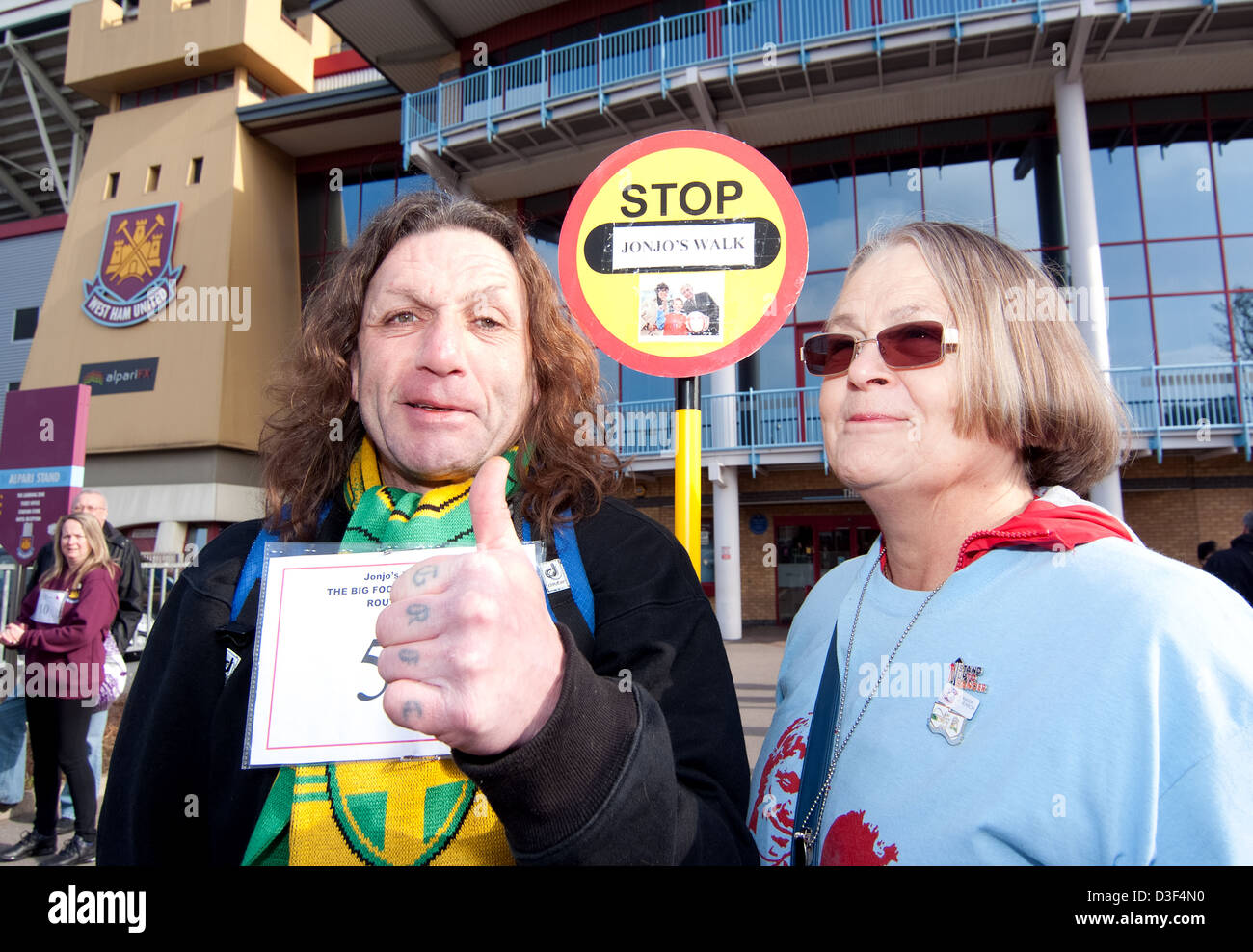 Norwich supporter and traffic Marshall taking part in Jonjo Heuerman's ...