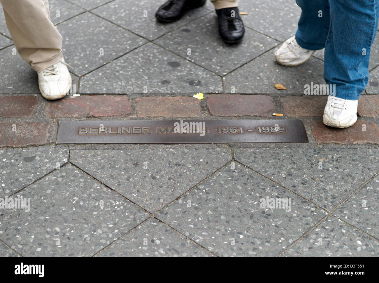 Berlin, Germany, Berlin Wall 1961-1989 lettering on the sidewalk Stock ...