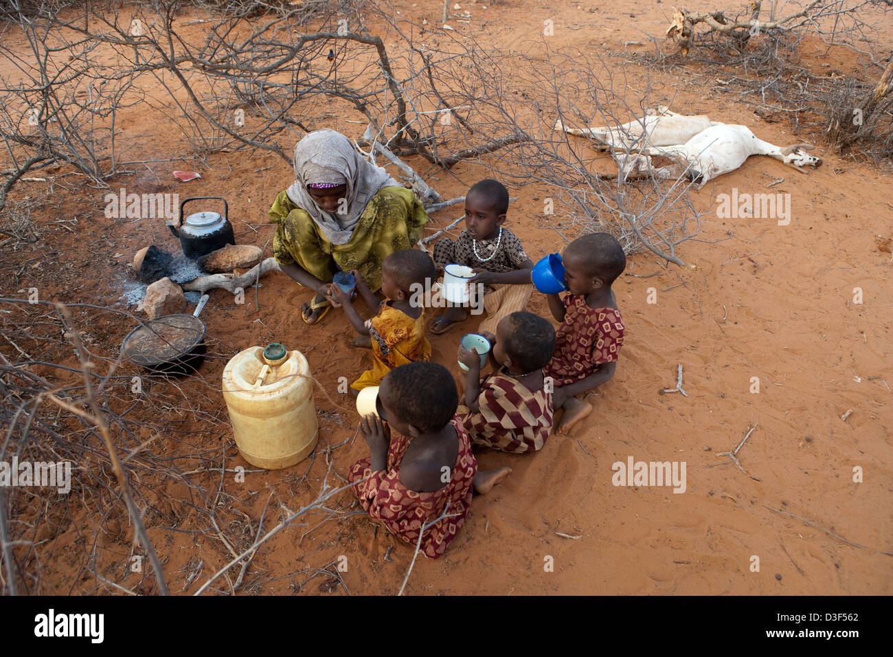 MAKUTANO, NORTH OF ELWAK, EASTERN KENYA, 2nd SEPTEMBER 2009: A mother ...