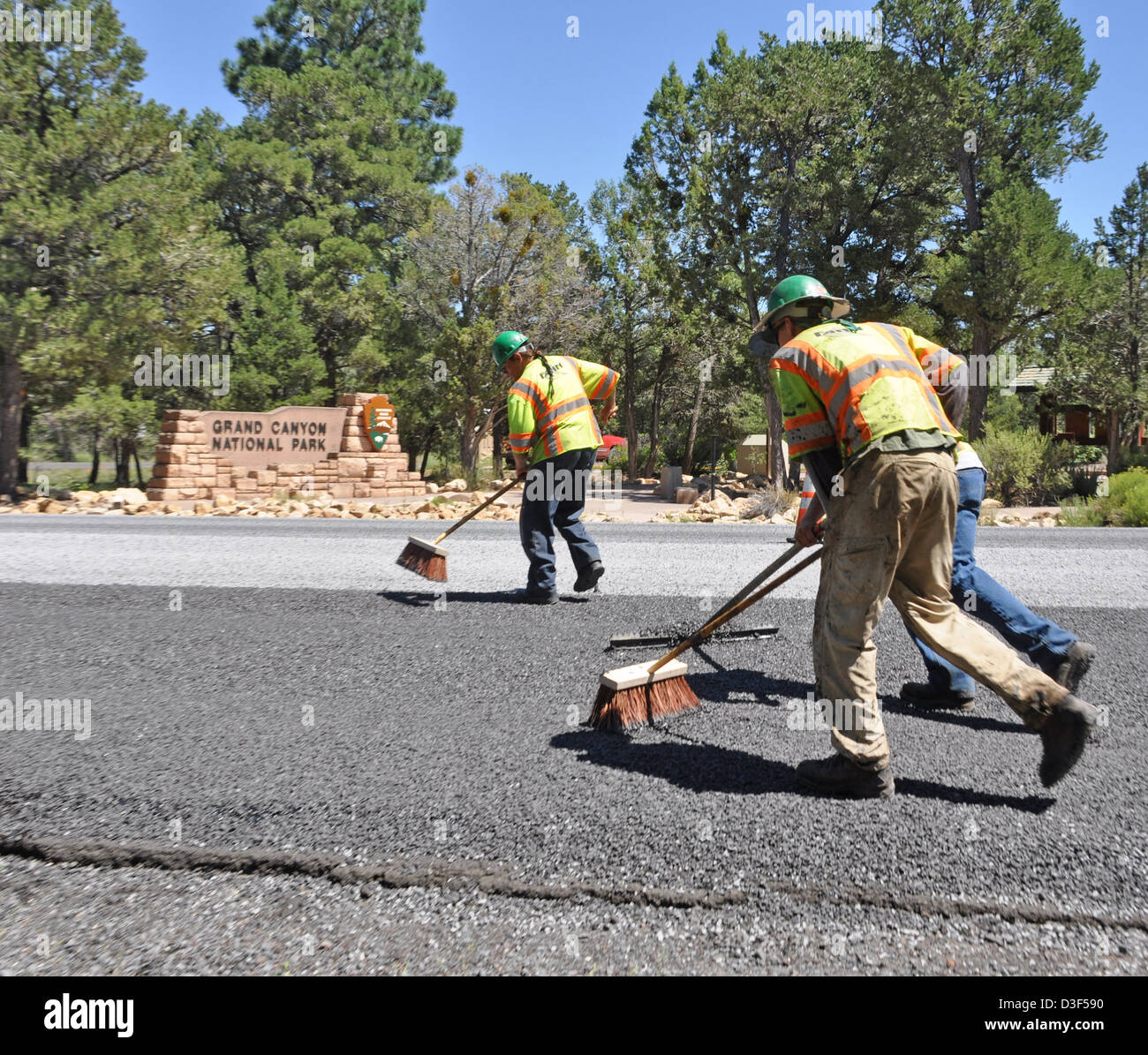 Roadwork at the South Entrance of Grand Canyon National Park is part of ...