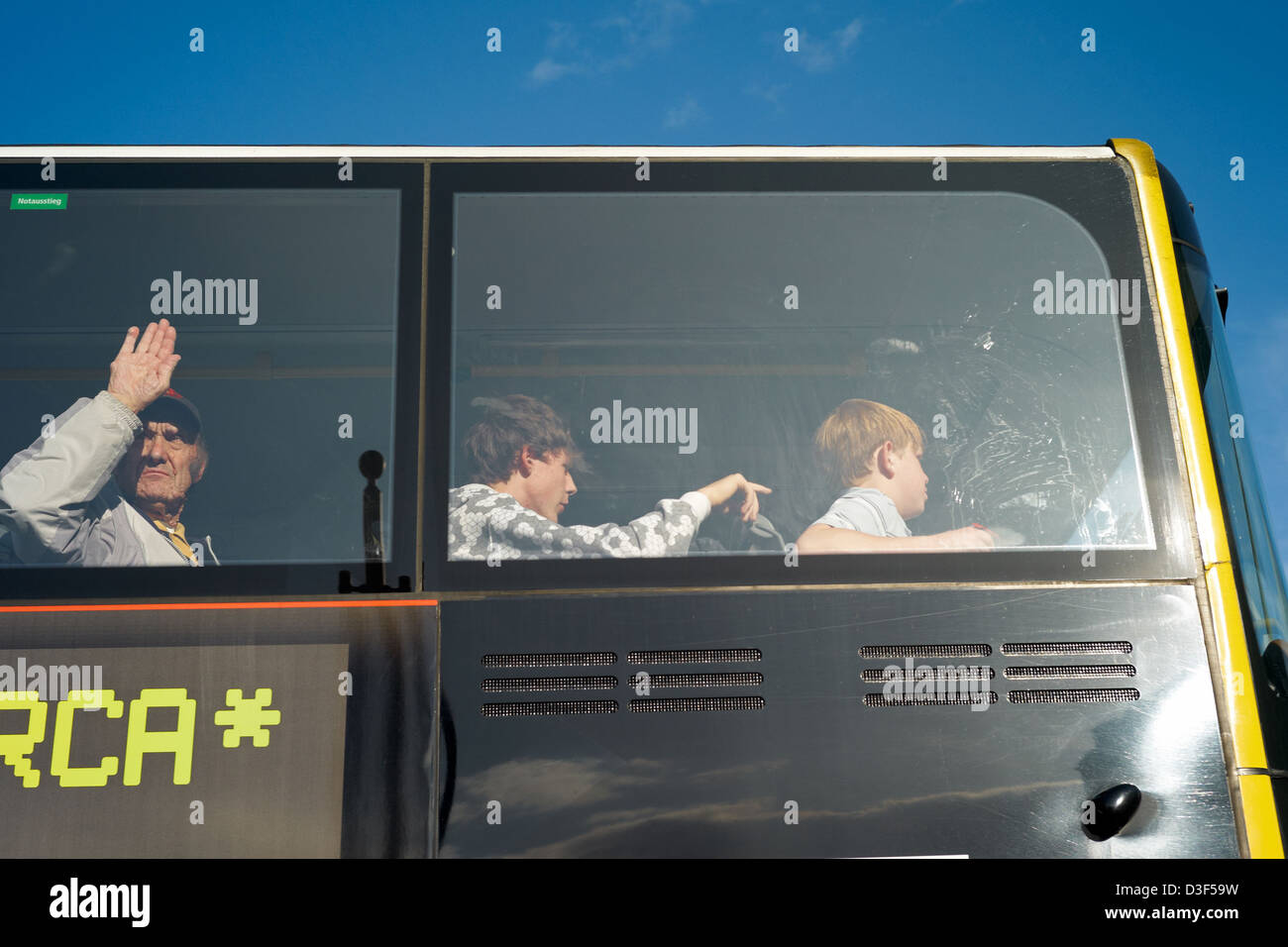 Berlin, Germany, in a double-decker bus Passengers BVG Stock Photo - Alamy