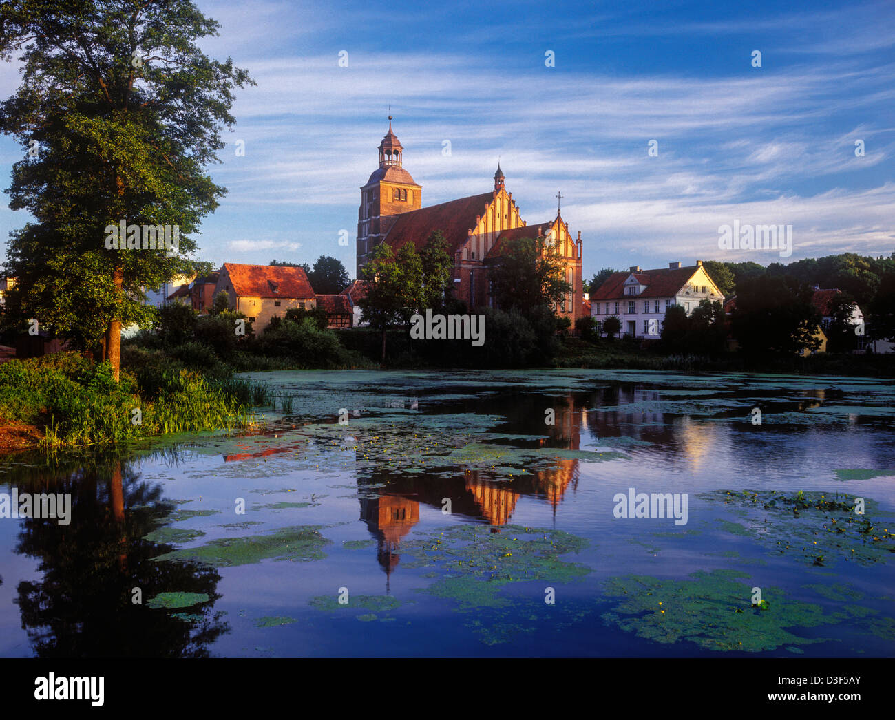 Panorama with church, Barczewo, Warmia, Poland Stock Photo - Alamy