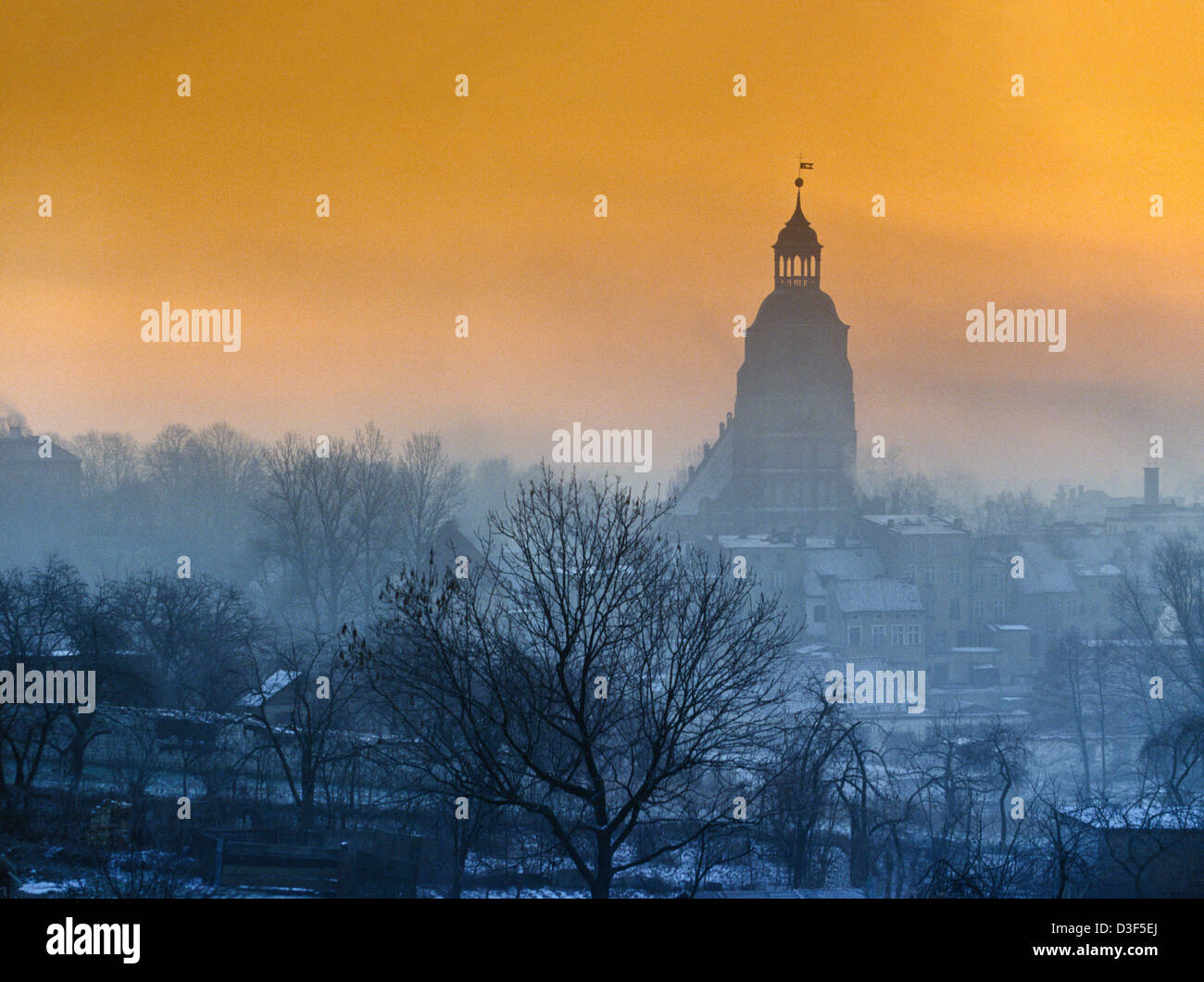 Panorama with church, Barczewo, Warmia, Poland Stock Photo - Alamy