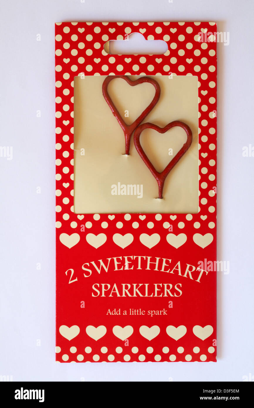 packet of 2 sweetheart sparklers to add a little spark isolated on ...