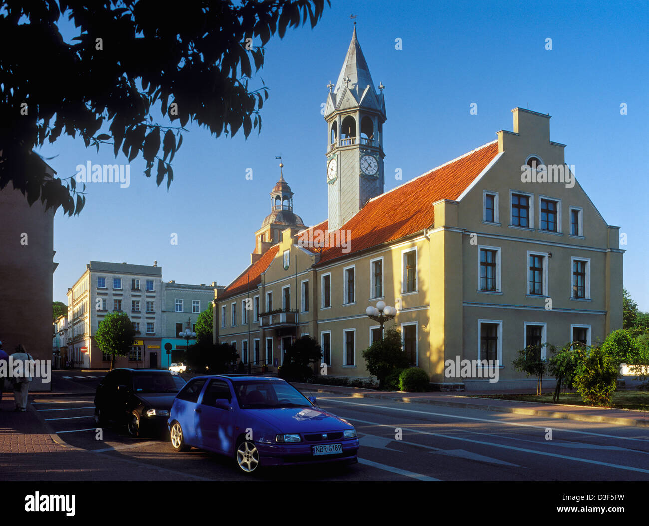 Town hall with town hall clock and roof turret hi-res stock photography ...