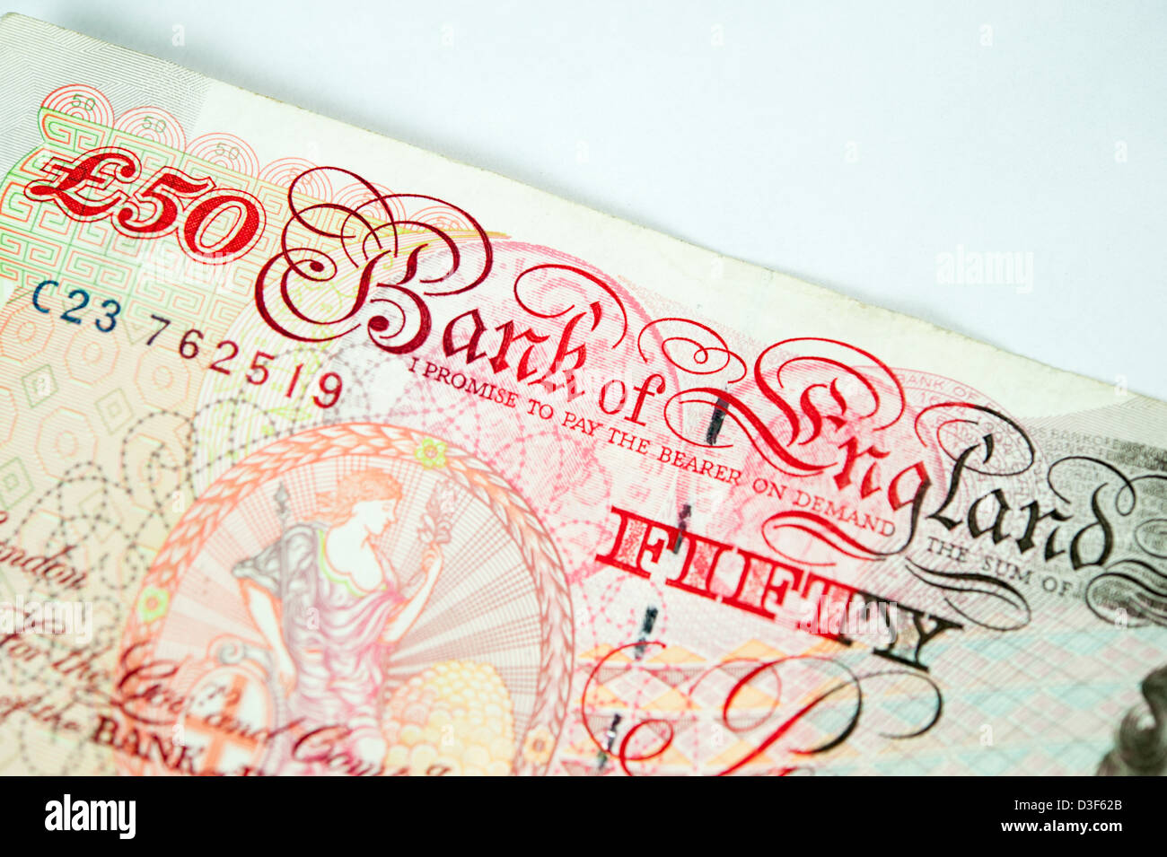 Close up photograph of a British Fifty pound bank note Stock Photo - Alamy