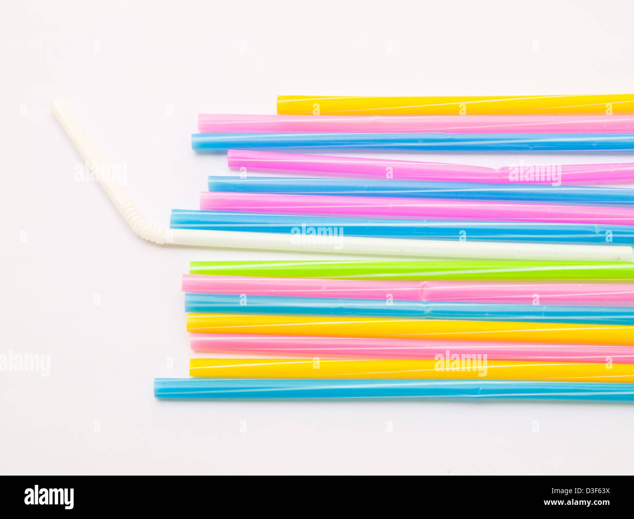 Colorful straws isolated on white back ground Stock Photo - Alamy