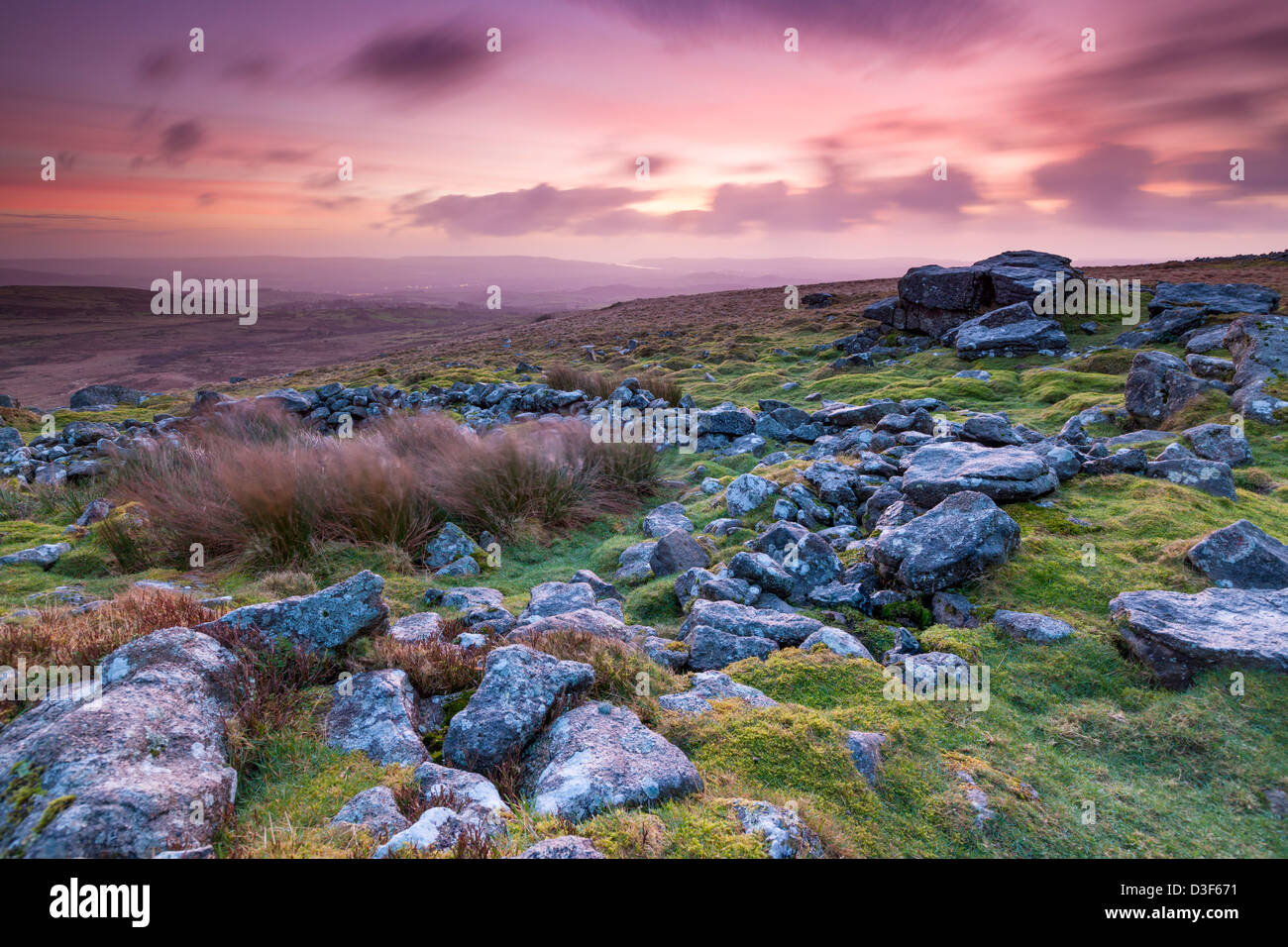 Rippon Tor in the Dartmoor National Park near Widecombe in the Moor ...