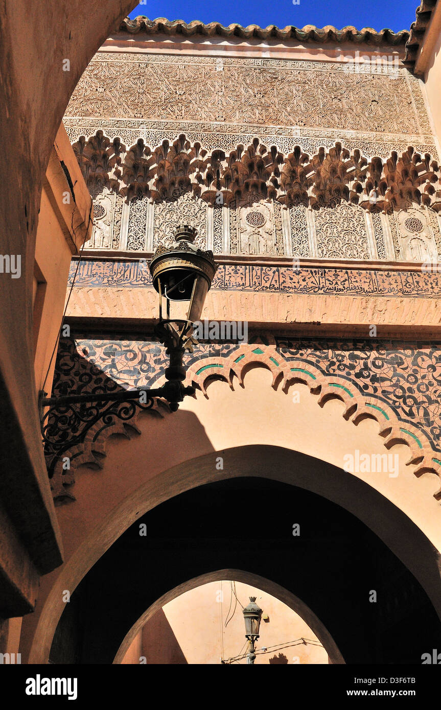 (one of many ) inside walls in the Medina, Marrakech Morocco Stock ...
