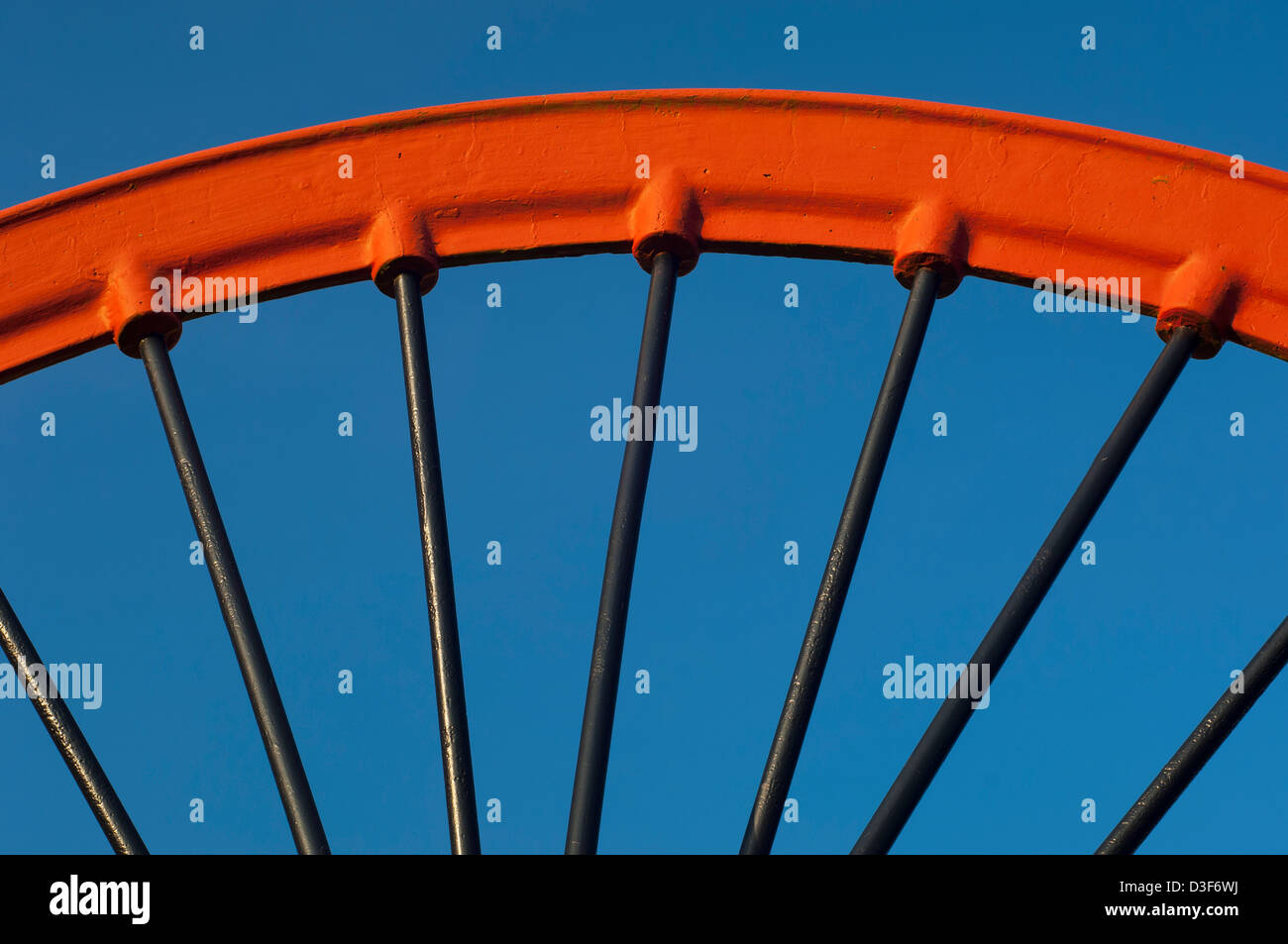 Pit head lift wheel Stock Photo - Alamy