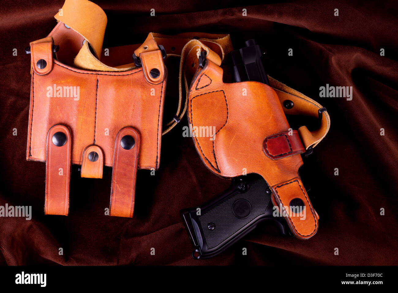 Detail view of a realistic airsoft gun isolated on a white background ...