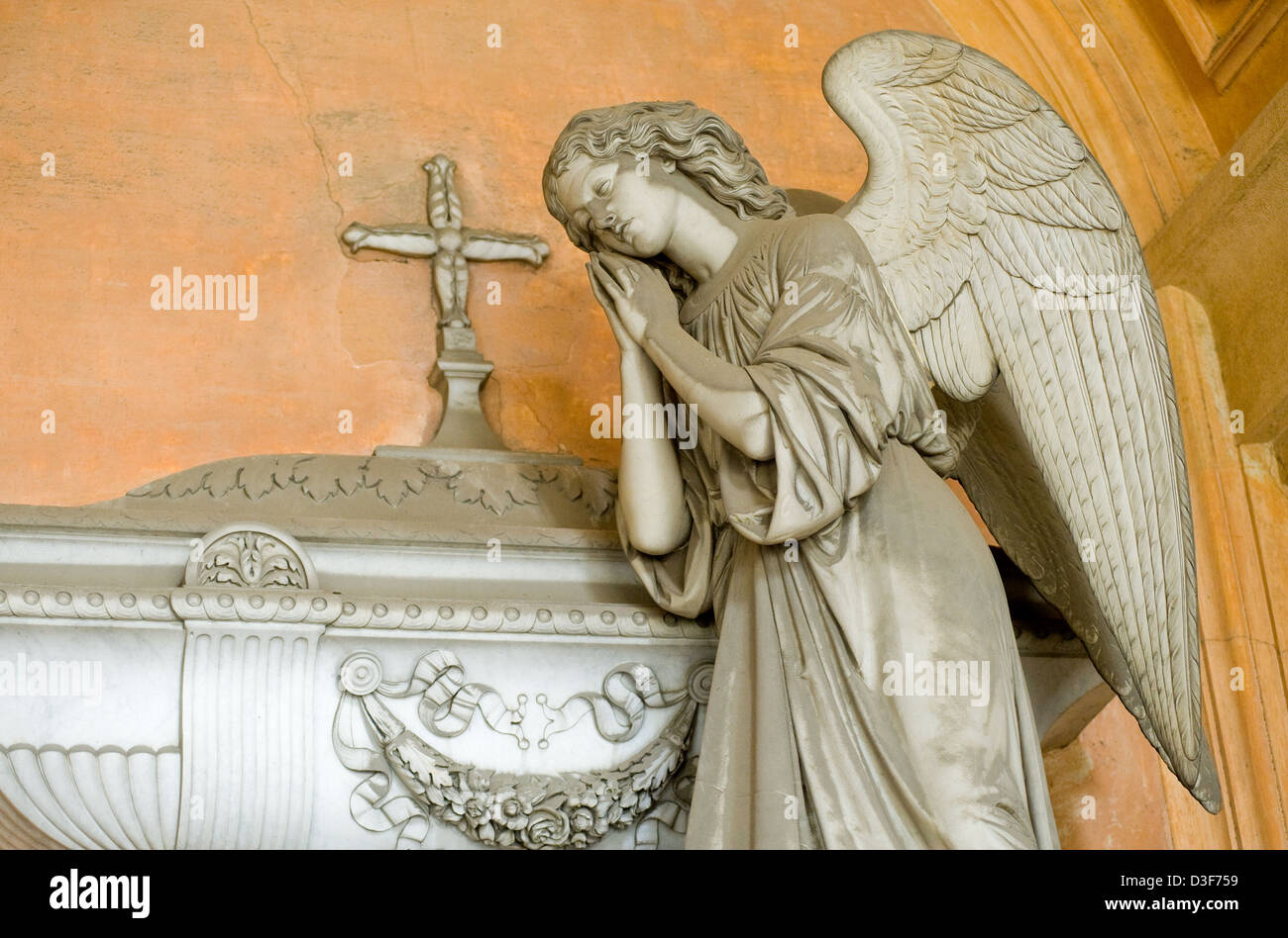 Genoa, Italy, grave sculpture on Monumental cemetery Staglieno Stock ...