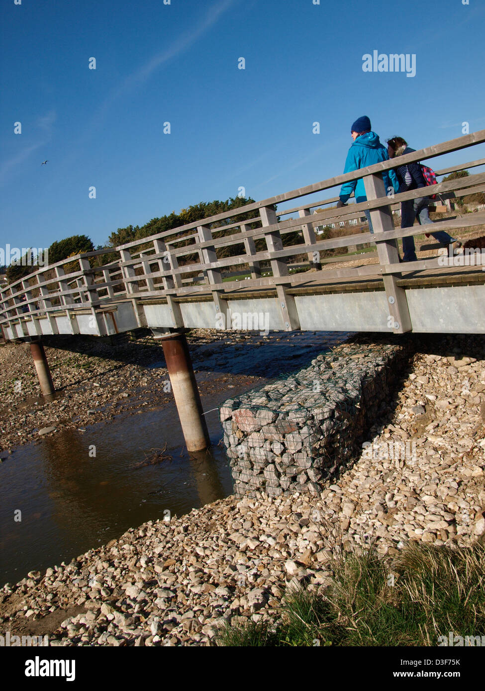 Charmouth foot bridge crossing Stock Photo - Alamy