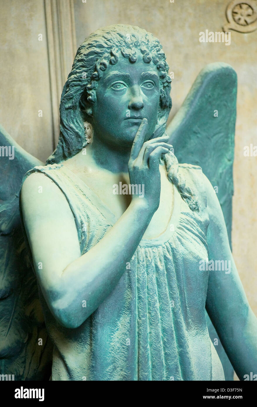 Genoa, Italy, grave sculpture on Monumental cemetery Staglieno Stock ...