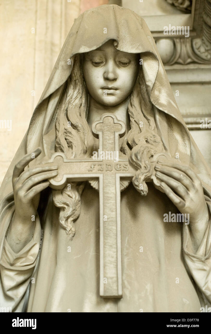 Genoa, Italy, grave sculpture on Monumental cemetery Staglieno Stock ...