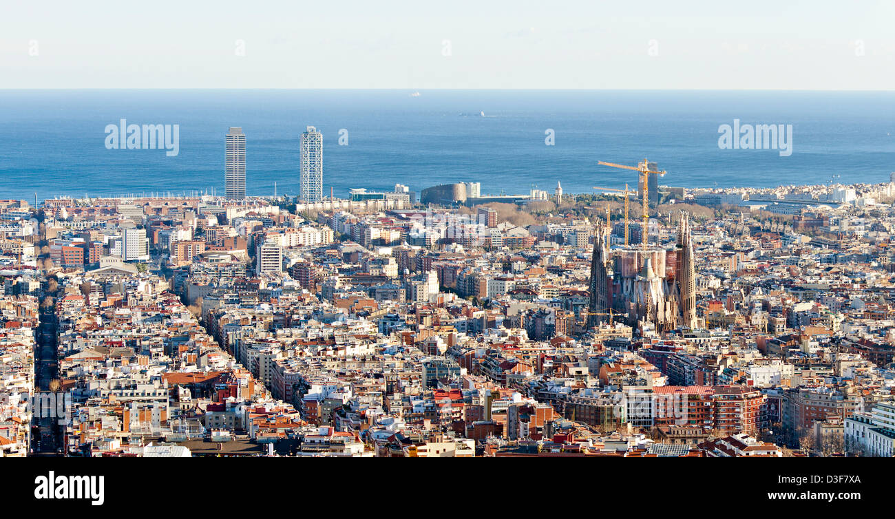 Panorama of Barcelona Stock Photo - Alamy