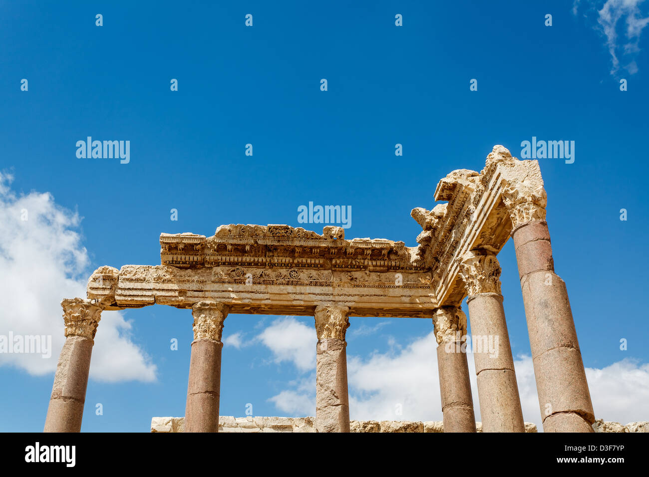 Jupiter temple ruins in Baalbek, Lebanon. Part of the ancient city ...