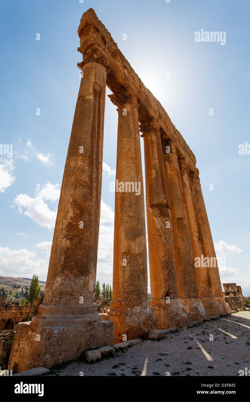 Jupiter temple ruins in Baalbek, Lebanon. Part of the ancient city ...