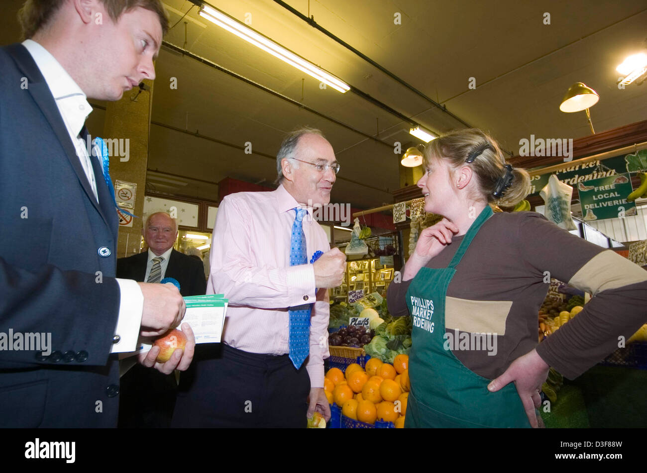 The former Conservative Party leader - Michael Howard MP campaigning in ...