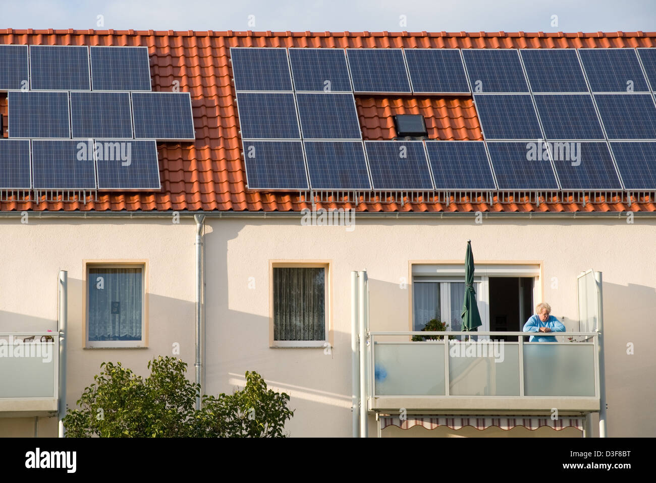 Wittenberg, Germany, solar panels on a refurbished house Stock Photo ...