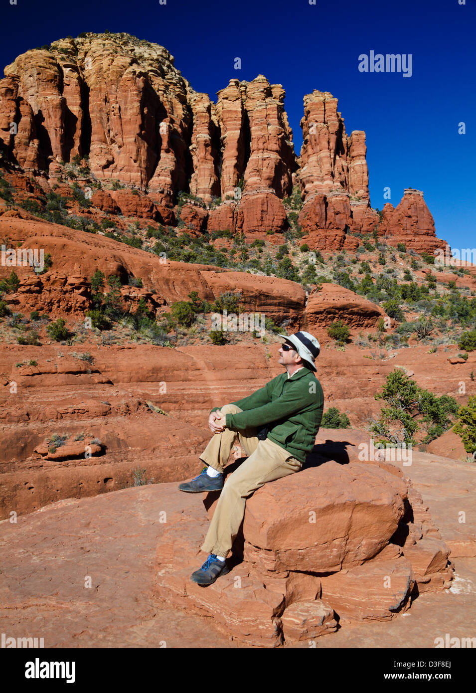 Hiker at Chicken Point in Sedona, Arizona Stock Photo - Alamy