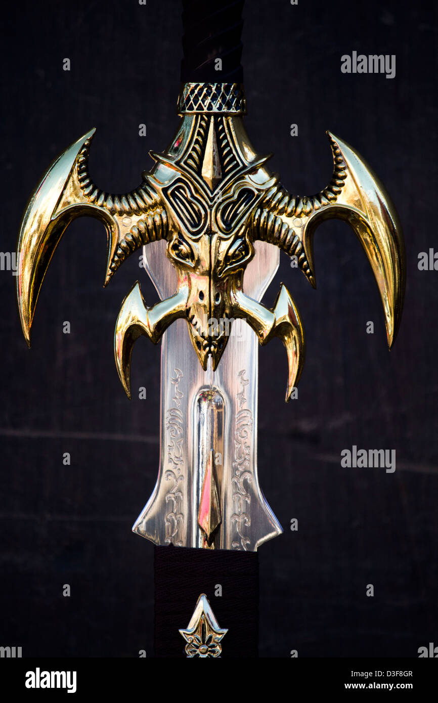 Close up view of a fantasy sword intricate detail Stock Photo - Alamy