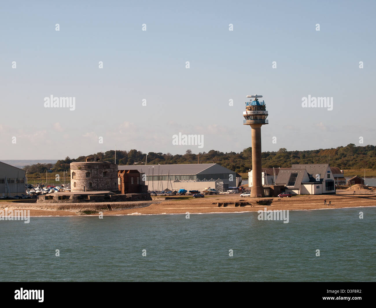 Calshot Castle and Coastwatch Tower Calshot Spit Hampshire England UK ...