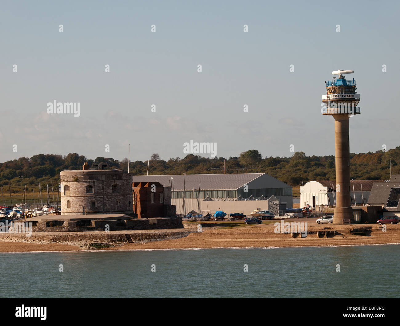 Calshot Castle and Coastwatch Tower Calshot Spit Hampshire England UK ...