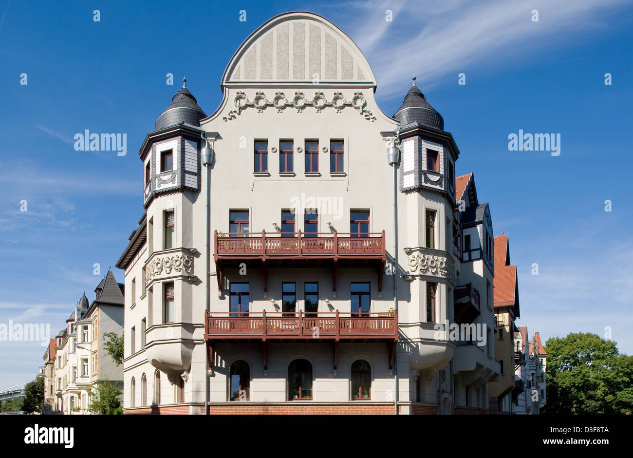 Leipzig, Germany, renovated Art Nouveau villa in the forest road ...