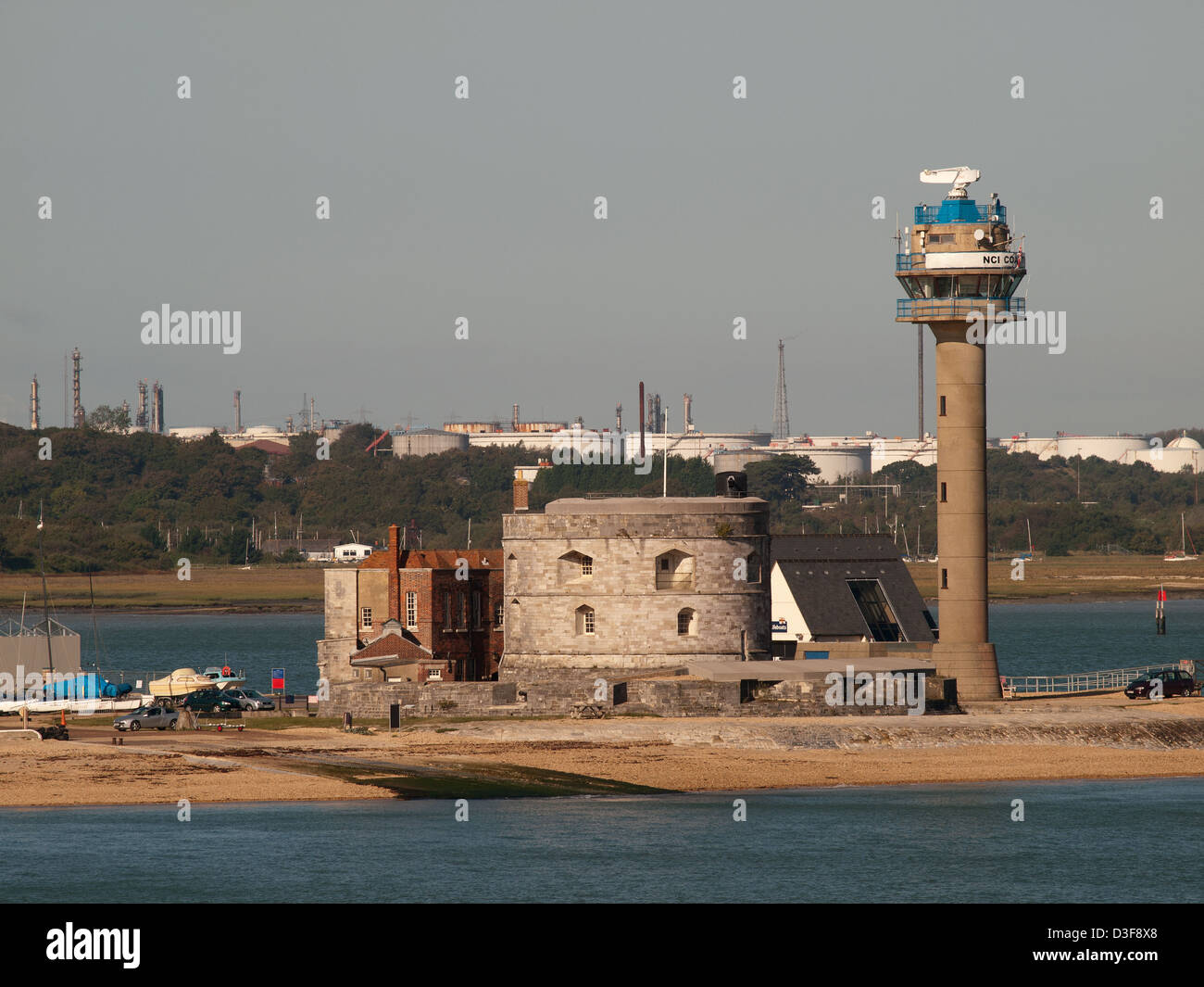 Calshot Castle and Coastwatch Tower Calshot Spit Hampshire England UK ...
