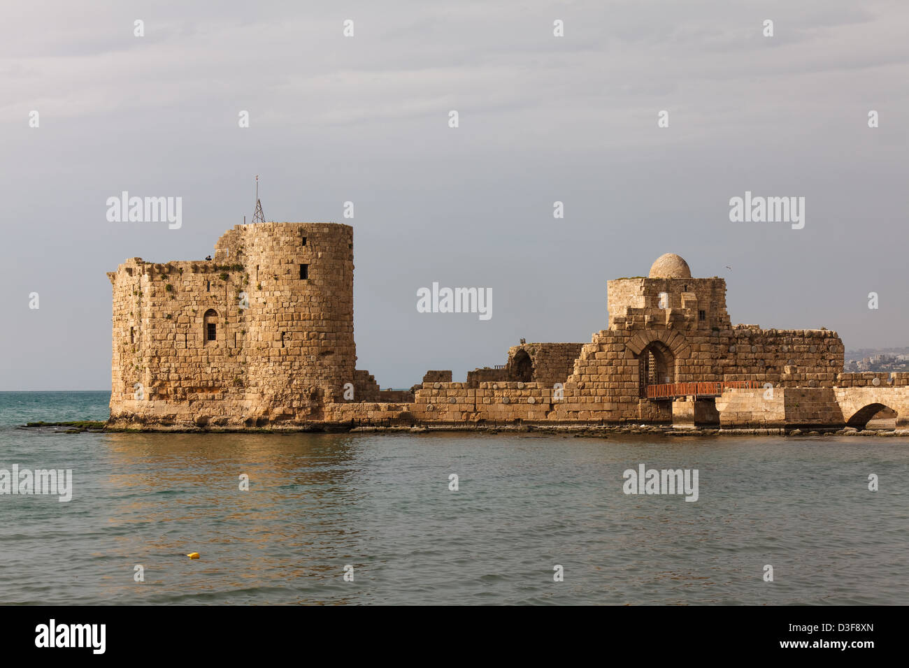 Ruins of Sidon Sea Castle, built by the crusaders in 1228 on a small ...
