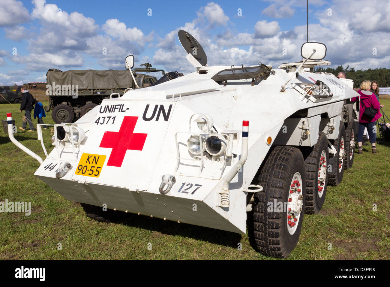 Dutch Army DAF YP-408 6x8 armored car in UN marks Stock Photo - Alamy