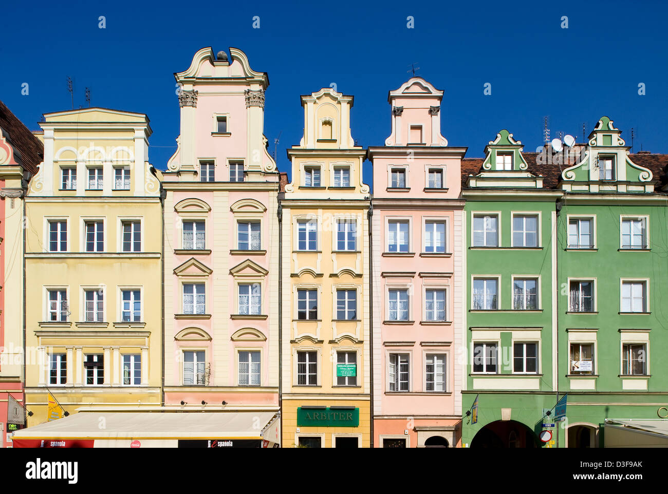 Wroclaw (Breslau), Poland, the historic buildings on the east side of ...