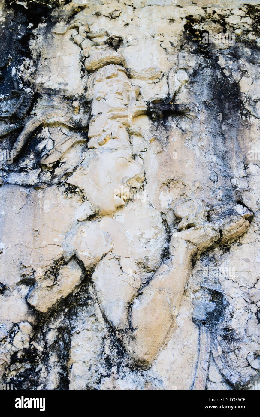 Pakal the Great relief at Palenque, Mexico Stock Photo - Alamy
